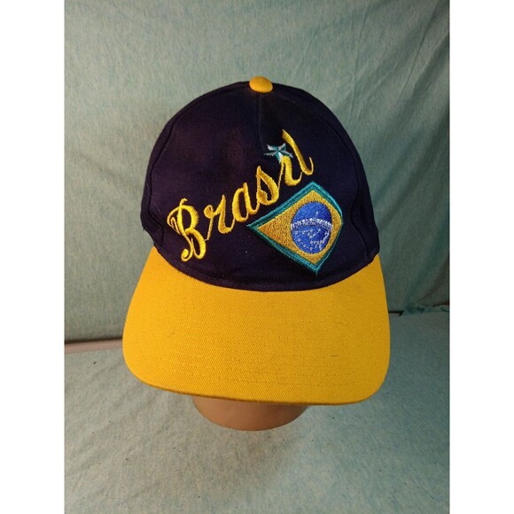 Accessories | Brasil Soccer Yellowblack Snapback Ball Cap | Poshmark